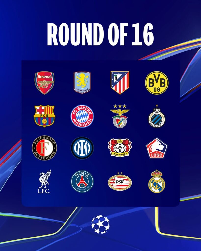UEFA Champions League Round of 16: Full List of Qualified Teams ...